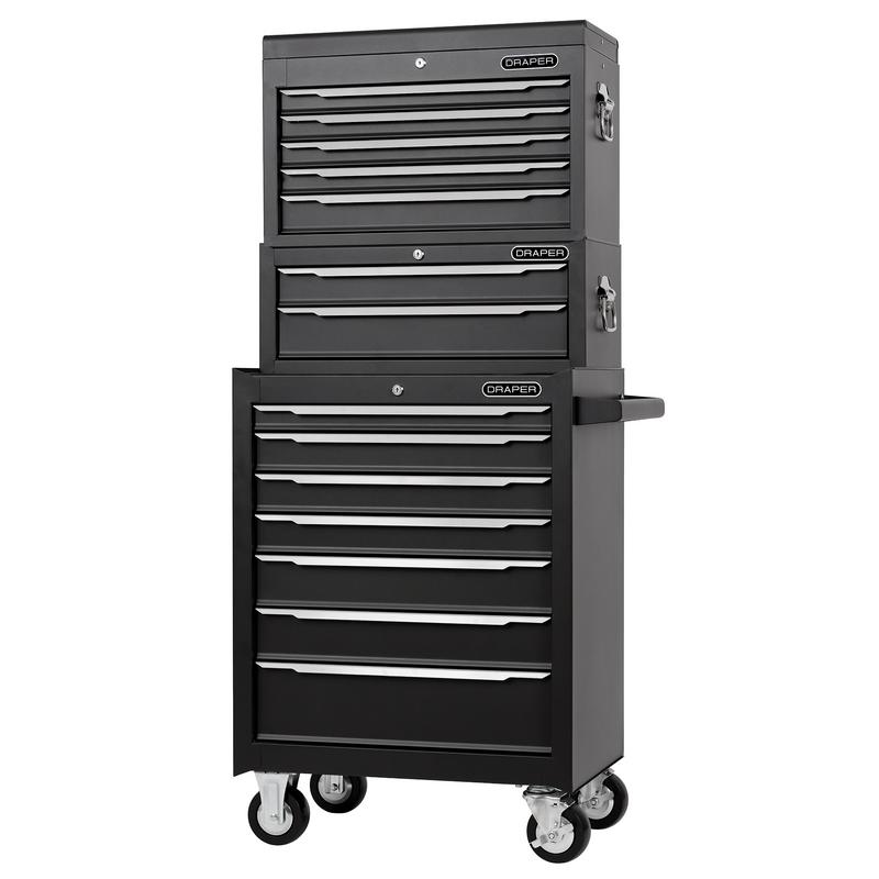 NEW Combined Roller Cabinet, Mid Tool Chest and Tool Chest, 14 Drawers ...